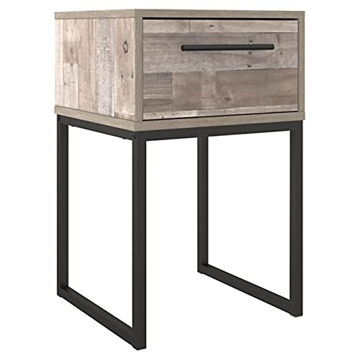 Signature Design by Ashley Neilsville Industrial 1 Drawer Nightstand, Light Brown