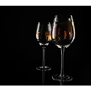 Artisanal Hand Painted Renaissance Romantic Stain-glassed Windows Wine Glasses - 2 Set - Gift Idea Her, Him, Birthday, Housewarming - Extra Large Goblets 29OZ, Glassware Gifts Ideas for Women, Stemmed