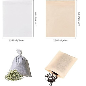 LANSKLBD - 200 Pcs Disposable Tea Bags for Loose Leaf Tea, Tea Filter Bags for Loose Tea, Wood Pulp Material, Empty Tea Bags (2.36 x 3.15 Inch))