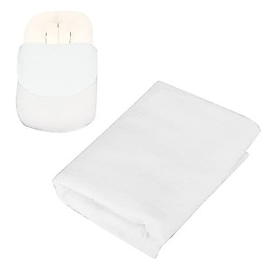 Newborn Lounger Cover,Organic Cotton Muslin Lounger Pillow Case for Babies (White)