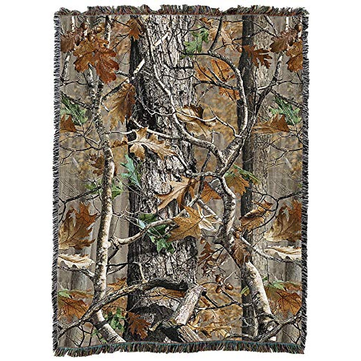 Pure Country Weavers Oak Woods Camo Blanket - Lodge Cabin Gift Tapestry Throw Woven from Cotton - Made in The USA (72x54)