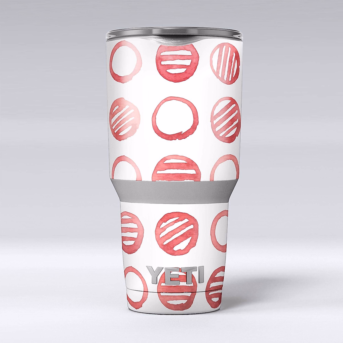 Design Skinz Red Striped Polka Dots - Skin Decal Vinyl Wrap Kit Compatible with The Yeti Rambler Cooler Tumbler Cups