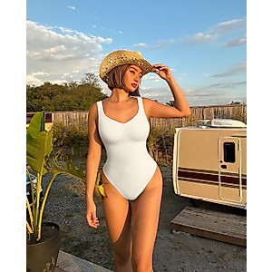 OQQ Women's 3 Piece Bodysuits Sexy Ribbed Sleeveless Shapewear Tank Tops 2025 Summer Leotard Black Grey Beige