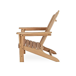 A-ECO LIVING Teak Adirondack Chair, Outdoor Adirondack Chair, Patio Seating Wooden Chair, Water & Weather Resistant Outside Furniture for Patio, Deck, Lawn, Garden, Backyard or Terrace