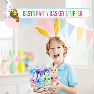 Easter Basket Stuffers for Kids, 8 Pack Easter Squishies Bunny Stress Balls for Toddlers Teens Adults Filled Easter Baskets Bulk, Squeeze Stress Relief Rabbit Toy with Gift Package