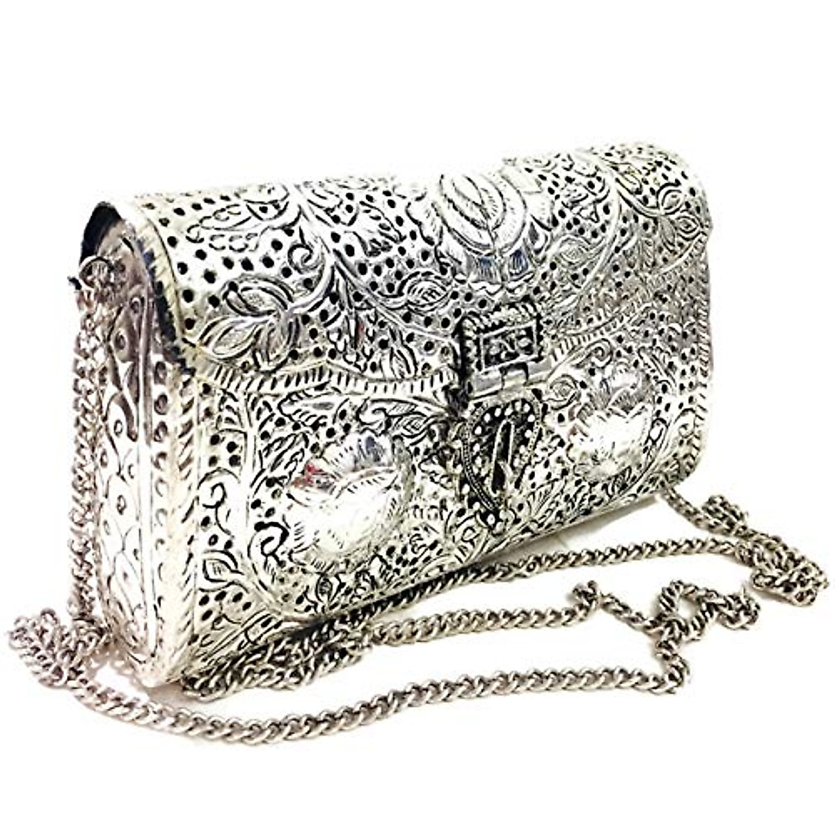 Stylish Vintage indian brass clutch purses antique Ethnic Handmade Women metal clutch Bag