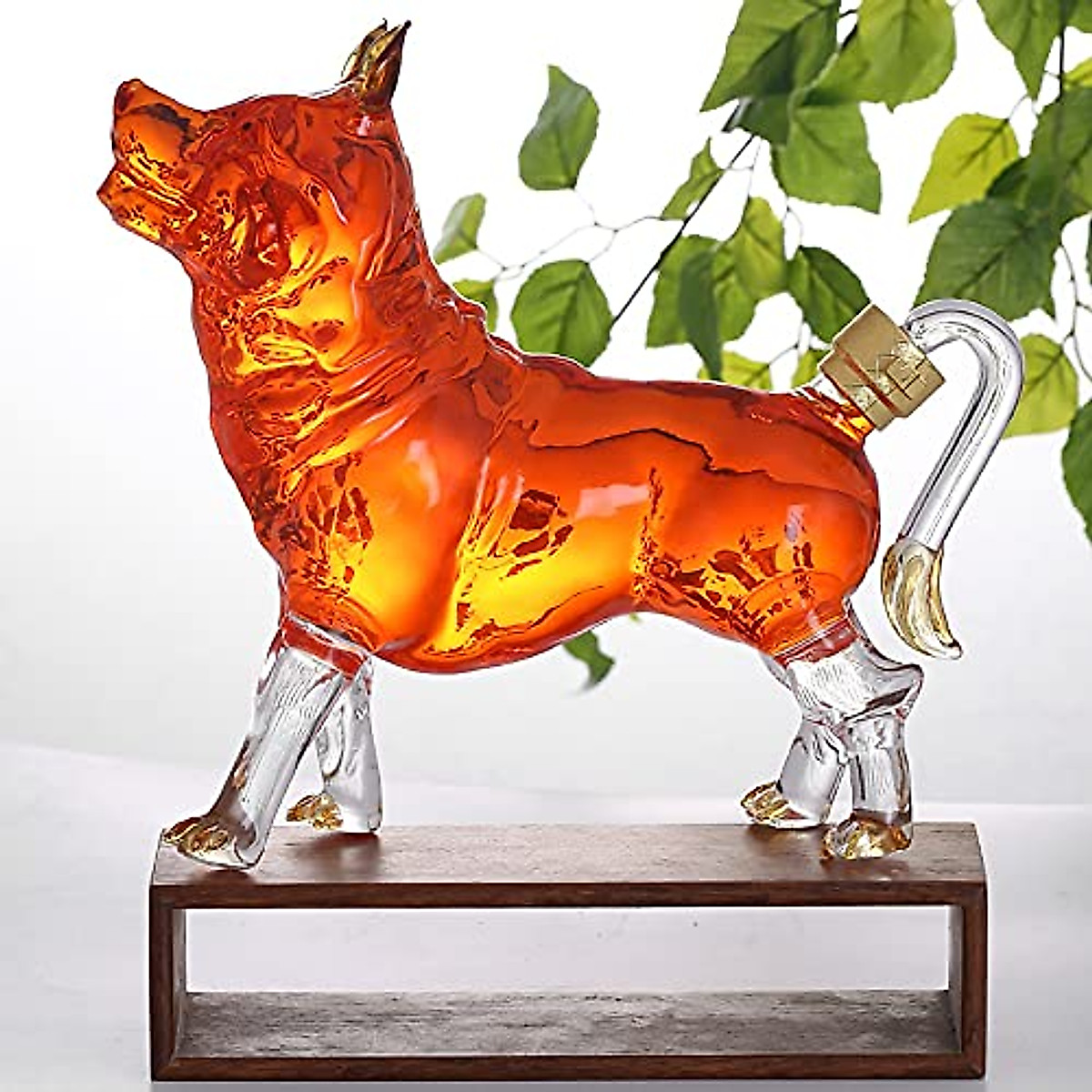 Dog Whiskey Decanter,Glass Zodiac Animal Wine Decanter,1000ml Liquor Decanter For Whiskey Scotch RumTequila