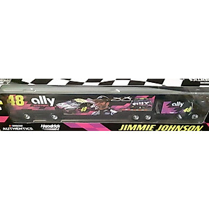 ACTION Jimmie Johnson #48 2020 Edition Ally Racing Hauler Transporter Semi Tractor Trailer Rig Truck 1/64 Scale Authentics Edition Metal Cab Plastic Trailer