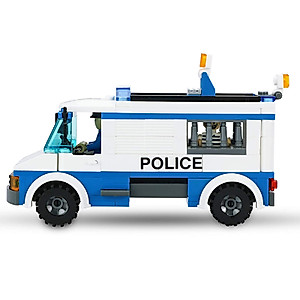 COGO MAN City Police Car Building Sets 194 Pieces Police Patrol Car Toys Cop Car Prisoner Transporter Building Kit for Boys and Girls Age 6 and up