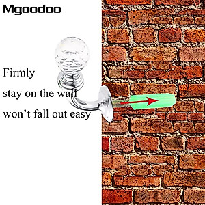 Mgoodoo 5pcs Crystal Hooks, 2.87x1.46inch Round Crystal Wall Coat Hat Hanger Holder Wall Mounted Curtain Holdbacks Tassel Towel Hanger(Sliver)