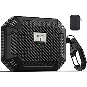Maxjoy for AirPods Pro 2nd Generation Case Cover, AirPods Pro 2 Protective Case 2022 with Lock Pro2 Military Hard Rugged Shockproof Cover with Keychain Compatible with Apple Airpods Pro 2, Black