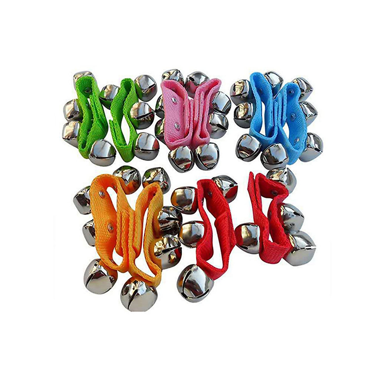 Dzrige 10 Pcs Band Wrist Bells Wrist Jingle Bells Ankle Jingle Bells Musical Tambourine Rhythm Percussion Instrument Birthday Gifts Christmas Party Favors Toys for Kids