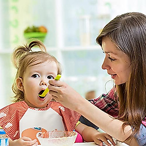 R HORSE 5Pcs Short Sleeved Bib for Baby Toddlers Waterproof Sleeved Bib with Crumb Capacity Pocket Animals Baby Bib Infants Feeding Bib with Deer Flamingo Lion Pattern for Baby Shower Age 0-36 months