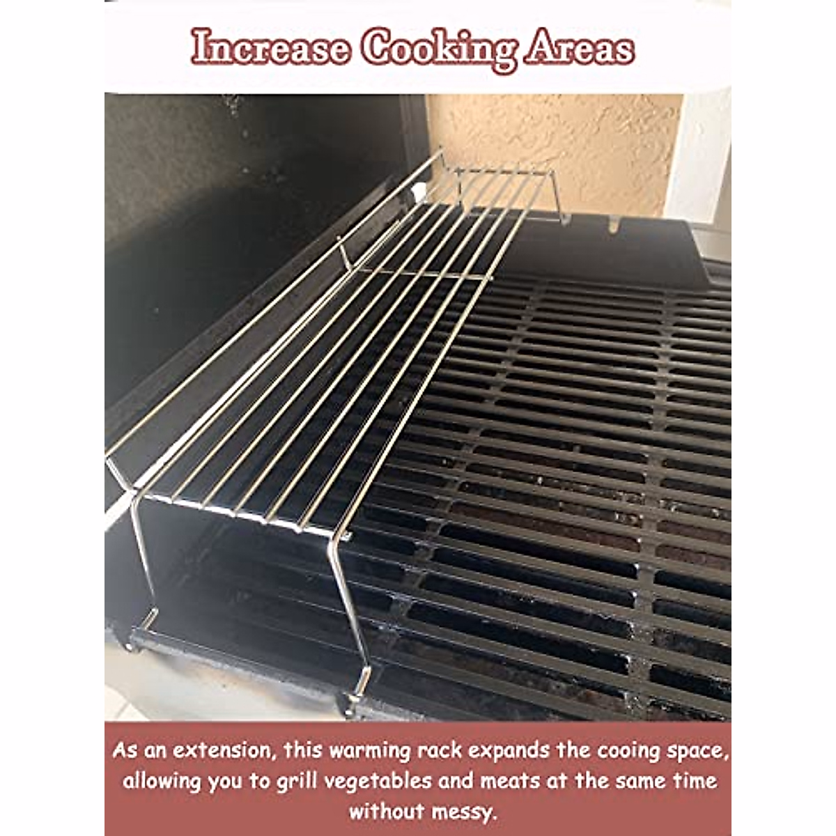 QuliMetal 17.5" 304 Stainless Steel Flavor Bars, Heat Deflector and Warming Rack for Weber Genesis 300 E310 E320 E330 S310 S330 (with Front Control Knobs)