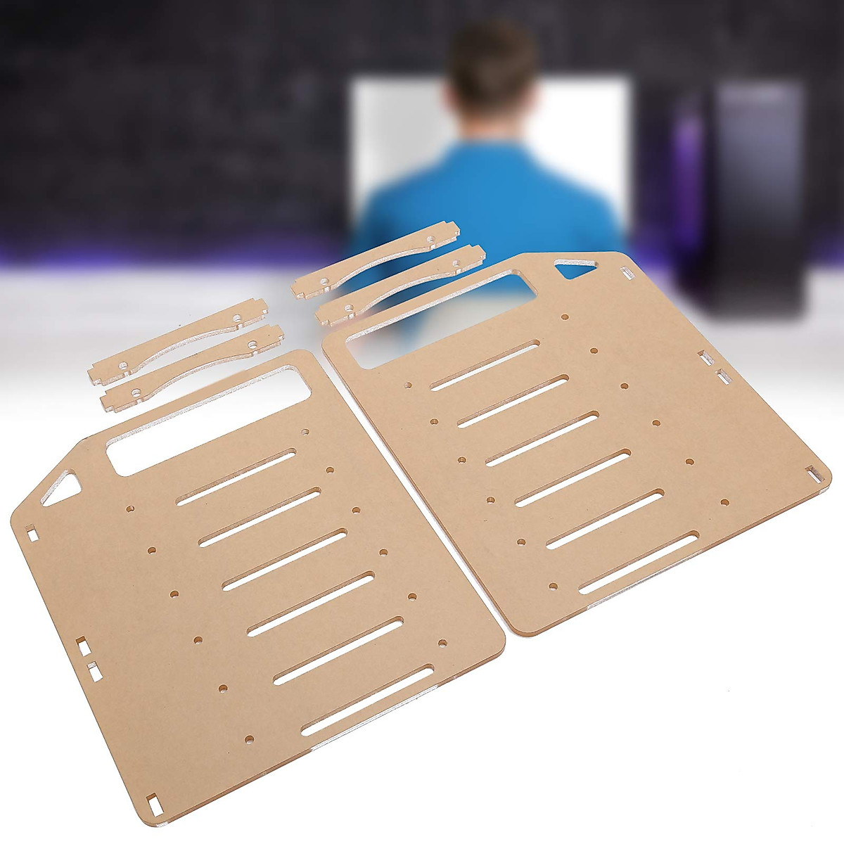 3.5in Hard Drive Bracket, Acrylic Hard Drive Bracket, DIY 3.5in Hard Disk Shelf HDD Transparent Cage, Support Fix Six 3.5 inch Hard Drives and Two 8cm Fans