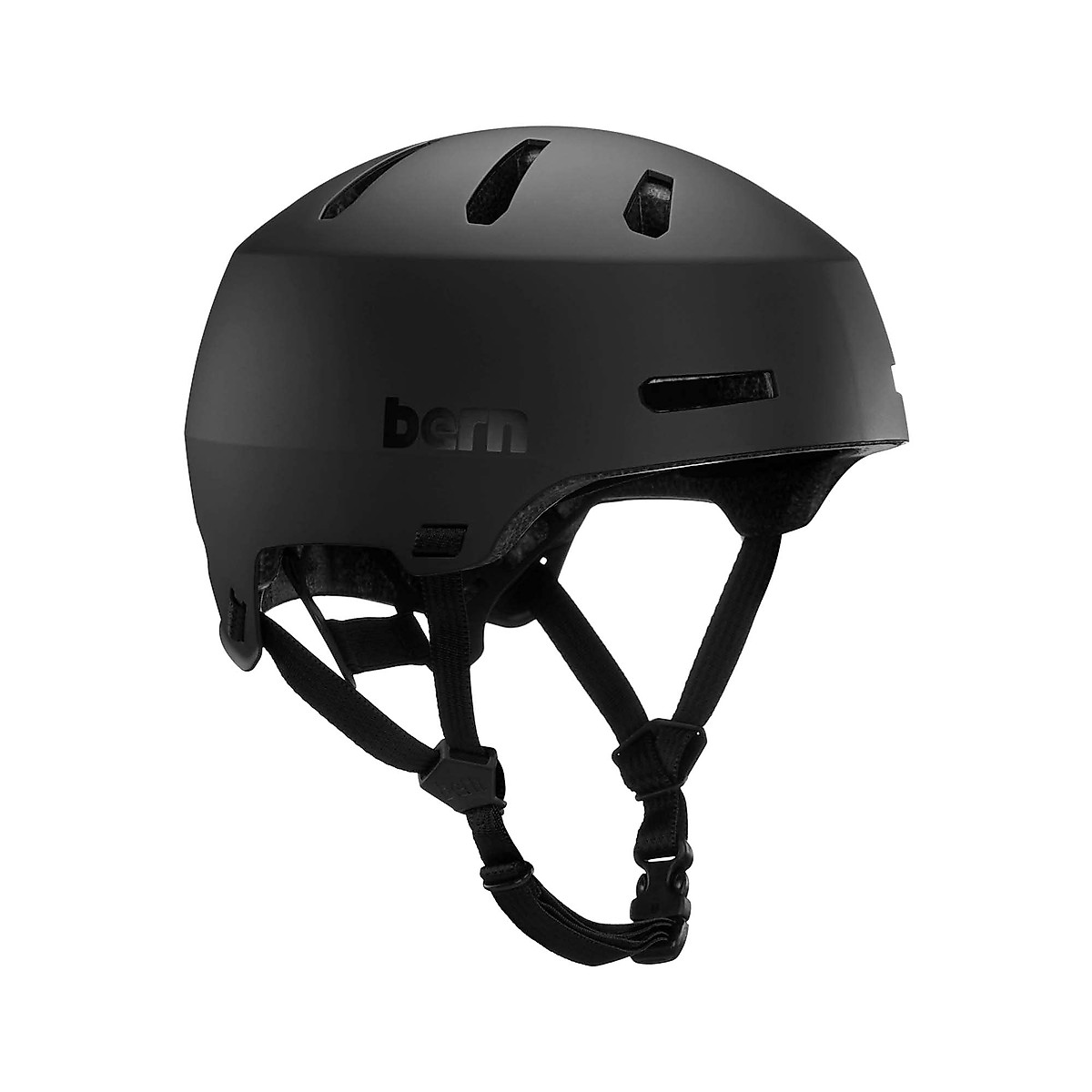 Bern Macon 2.0 Adult Multisport Helmet for Bike, Skateboard, Scooter (Matte Black, Medium)