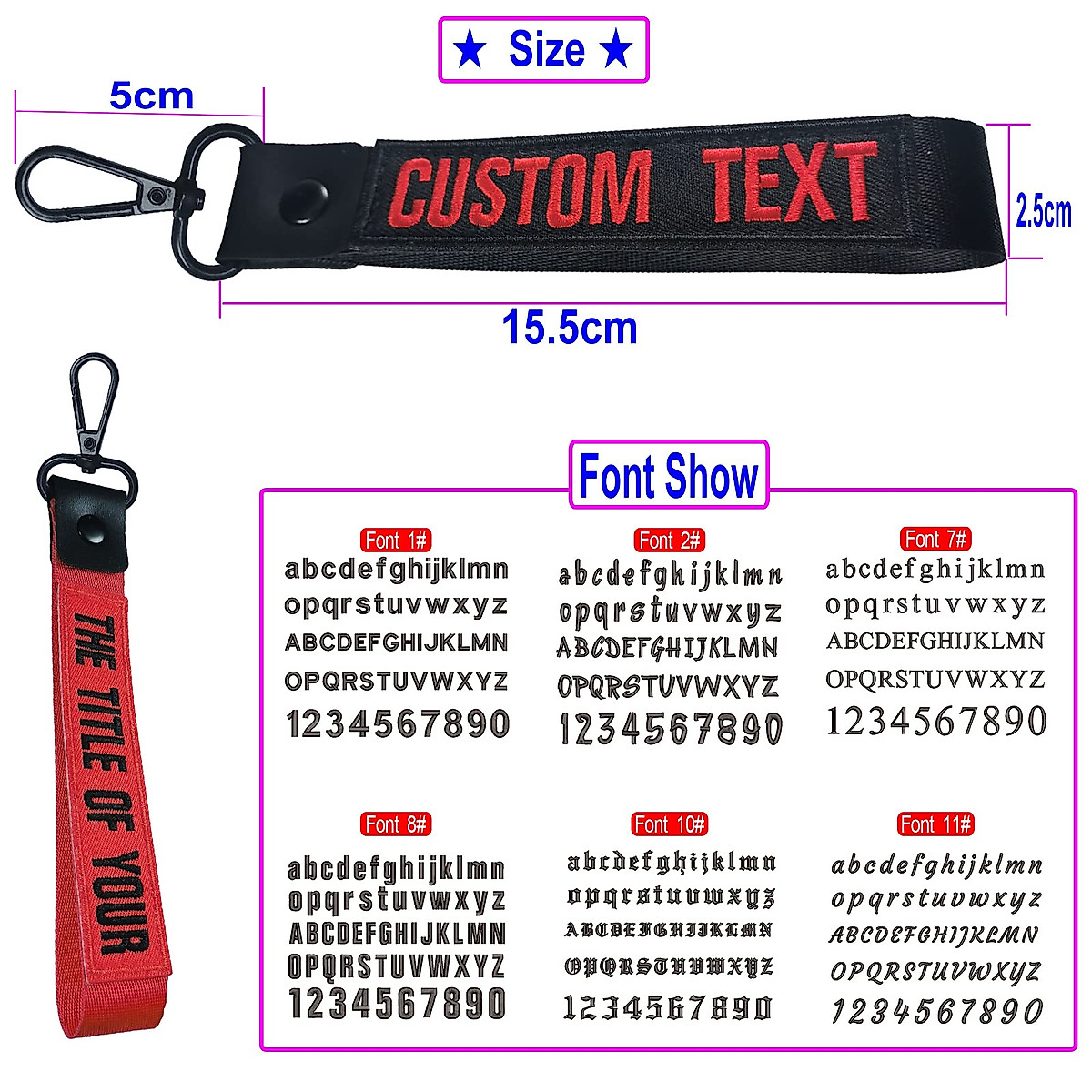 Uayma Keychain Wristlet Lanyard embroidery, personalized lanyard keychain for women and men travel, Nylon belt lanyard for car keys (Dog Buckle)