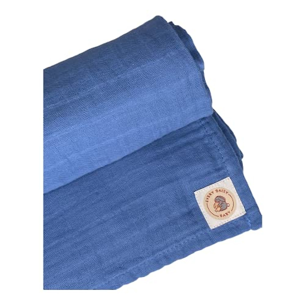 Every Daisy Baby Muslin Swaddle Blanket - Certified Organic Cotton Breathable Receiving Blanket, Extra Soft Newborn Nursery Wrap for Boys & Girls Solid Colors 47 x 47 inches (Blueberry Yogurt)