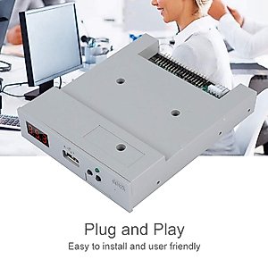 Sutinna USB Floppy Drive Emulator, SFR1M44-U100 3.5in 1.44MB USB SSD Floppy Drive Emulator Built-in Memory Plug and Play for Industrial Control Device