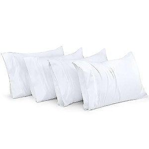 Utopia Bedding Queen Pillowcases - 4 Pack - Envelope Closure - Soft Brushed Microfiber Fabric - Shrinkage and Fade Resistant Pillow Covers Queen Size 20 X 30 Inches (Queen, White)