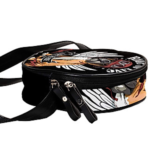 Motors Bulldog Women's Round Cross-Body Zipper Shoulder Bag circle purses and handbags