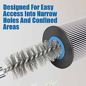 Sutekus Wire Brush Set Bore Cleaning Brush Set with 1/4 Inch Hex Shank Assorted Cleaning Brushes for Power Drill Impact Driver