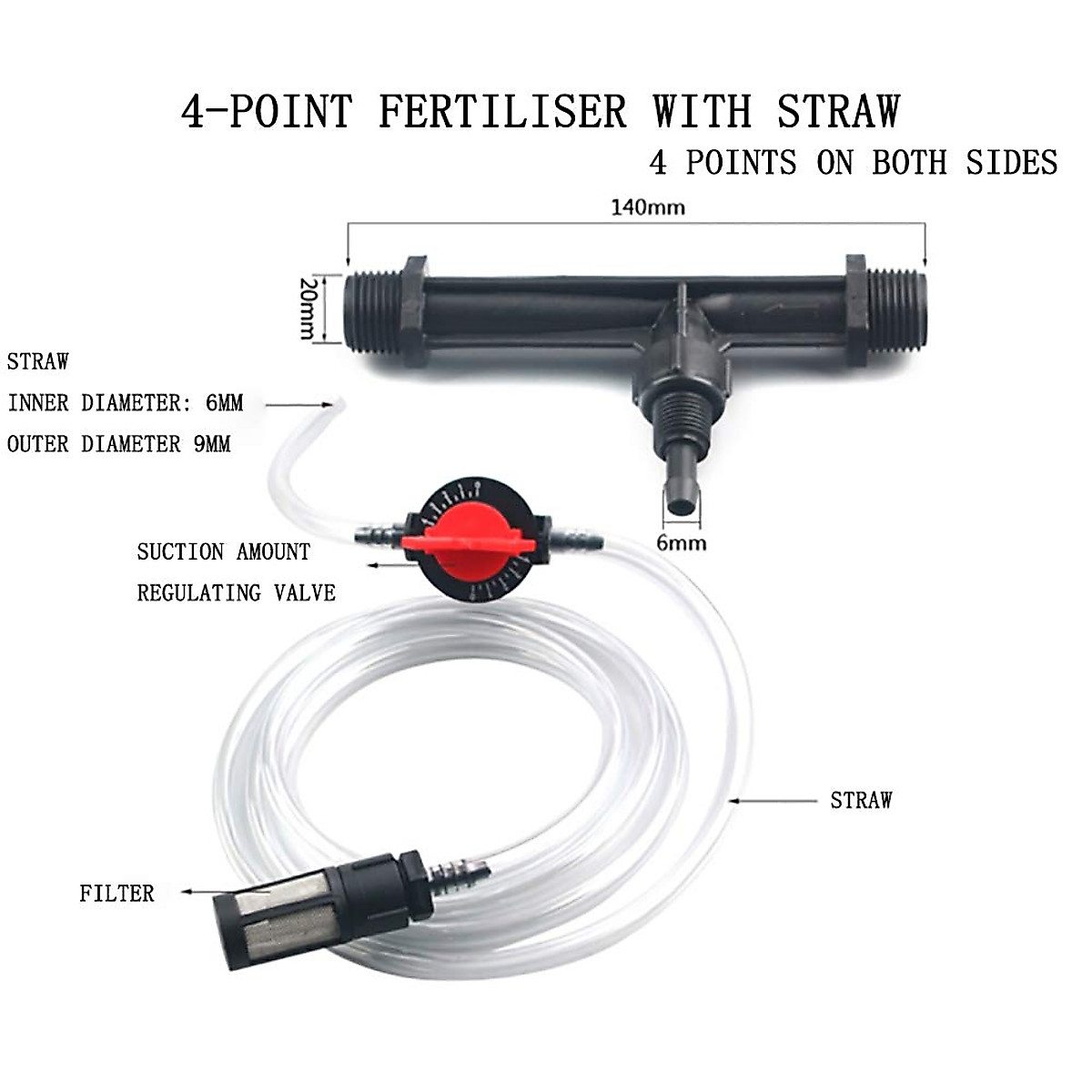 Houchu Garden Irrigation Device Agriculture Ozone Filter Switch Fertilizer Mixer Irrigation Device Garden Supplies Fertilizer Injector