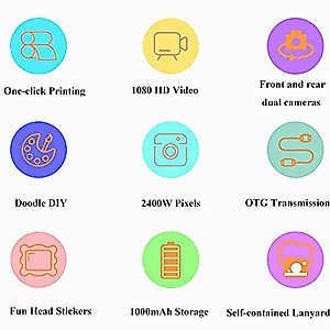 Zeerkeer Instant Print Camera for Kids 1080P HD Children Selfie Video Digital Camera with 2.4'' IPS Screen and 32GB TF Card for 3-12 Years Boys Girls Gift (Green)