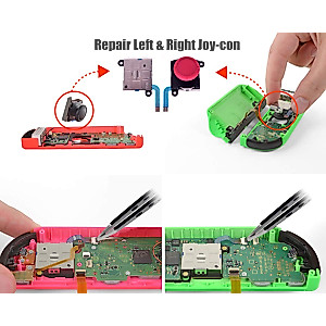 ElecGear Joystick Replacement for Switch Joy-con Controller and Switch Lite, Left and Right Thumbsticks, Analog Stick Sensor USB Module with Repair Part Tool included (Red/Blue)