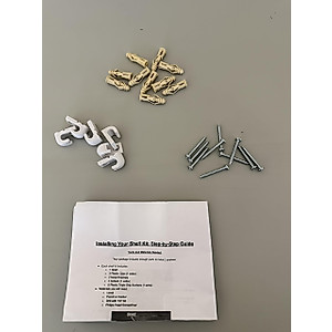 Generic 2 pc White Wall Shelf Inexpensive Heavy-Duty Steel with an Anti-Rust Coat with All Hardware, Pantry Wall Shelves, Garage Wall Shelves, Wall Mounted Shelf for Storage, Laundry Room Shelf