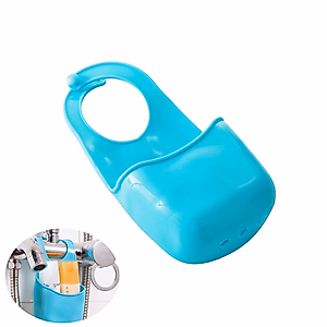 Amosfun Bathroom Organization and Storage Kitchen Bathroom Hanging Baskets Storage Sink Pouches Drain Sponge Holders Organizer Racks (Blue)