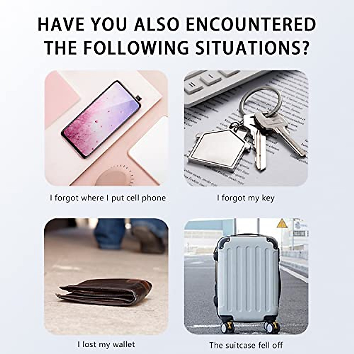 3 Pieces Item Locator Item Anti-Lost Device Bluetooth Locator Keychain Mini Locator Track The Location of Items at Any time