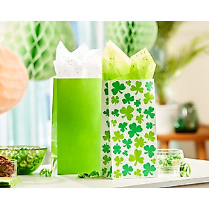 American Greetings St. Patrick's Day Gift Bag, Green Shamrocks(16-Count)