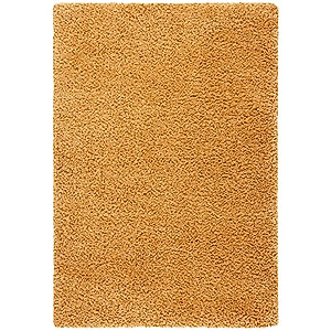 SAFAVIEH Hudson Shag Collection Accent Rug - 2' x 3', Gold, Modern Solid Design, Non-Shedding & Easy Care, 2-inch Thick Ideal for High Traffic Areas in Entryway, Living Room, Bedroom (SGH220D)