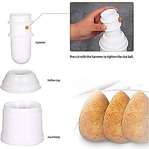 Arancini Maker Mold,160 Grams DIY Rice Ball Mold,Multipurpose Rice Ball Maker Shake,Homemade Stuffed Meat Point Ball for Kitchen Sushi Tool (Round)