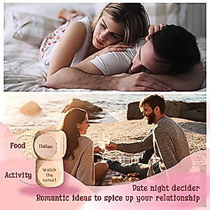 Stofinity Date Night Dice for Couples - Food Cube Game, Take Out Dice, Funny Anniversary Wooden Gifts for Him Her, What to Watch Decision for Movie Dice, Romantic Wood Couple Date Night Ideas
