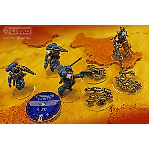 LITKO Command Points Dial #0-30 Compatible with Warhammer 9th Edition, Translucent Blue & Ivory