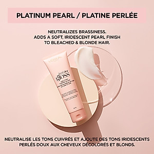 L'Oreal Paris Le Color Gloss One Step In-Shower Toning Hair Gloss for Bleached Hair, Neutralizes Brass, Conditions & Boosts Shine, Platinum Pearl, 4 Ounce