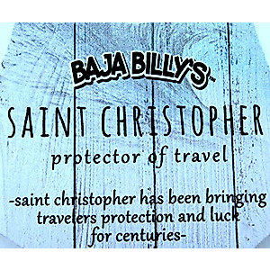 Baja Billy's St. Christopher Surf Medal Necklace Pendant, Protector of Travel fu-wh Fuchsia-White Small