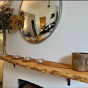 Woodensure Eddy Live Edge Floating Wall Shelf Wooden Wall Mounted Shelves for Bathroom, Living Room, Bedroom, Kitchen, Office Decor Shelves, Acacia Wood Shelf for Gift (Set of 1)