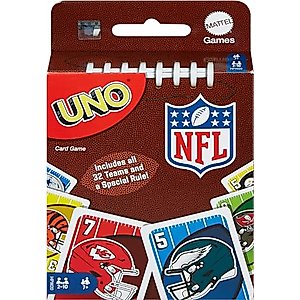 Mattel Games UNO NFL Card Game for Kids, Adults and Family Night, Features Logos of All 32 NFL Teams & a Special Rule