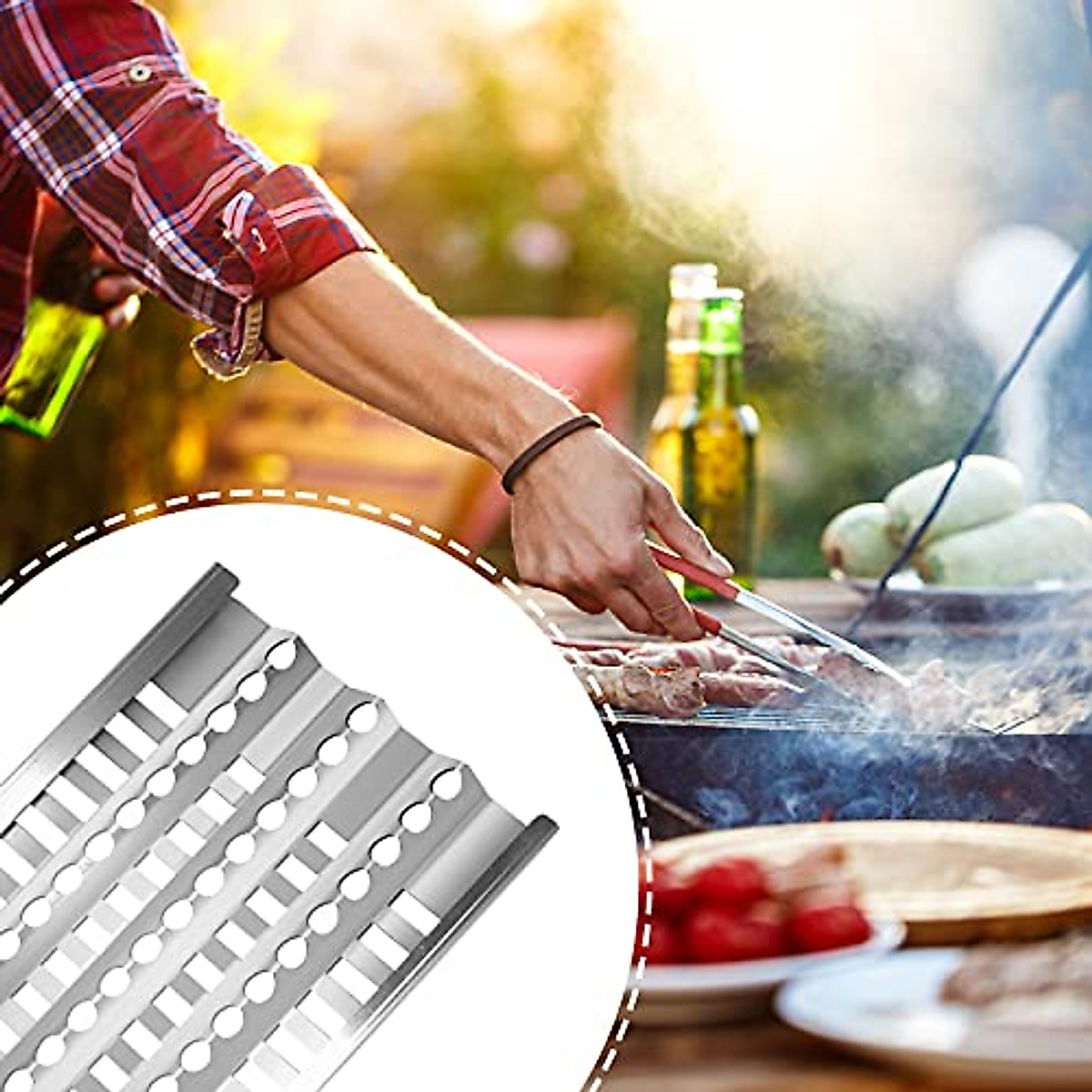 Kalomo 18 5/8" Stainless Steel Grill Heat Plates Heat Shield Burner Cover Tent Flame Tamer, DCS Radiant Tray BBQ Gas Grill Replacement Parts Repair Kit for DCS 36EBQAR, 27FSBQ, DCS48D-BQN, BGB30-BQRL