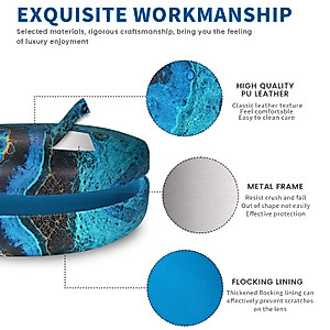 molshine Hard Shell Sunglasses Case,Large Glasses Case for Women Men Oversized Sunglass Eyeglasses (Cyan Sea Bottom)