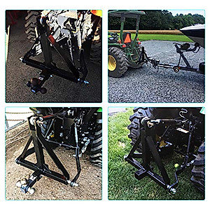 EBESTTECH 3 Point 2 Inch Receiver Trailer Hitch Heavy Duty Steel Category 1 Tractor Tow Hitch Drawbar Adapter for Kubota, BX, LM25H, WLM Tractor, NorTrac, Yanmar, Kioti, Cat 5000lbs Capacity