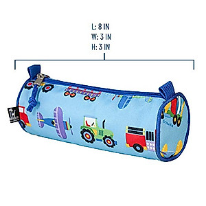 Wildkin Kids Zippered Pencil Case for Boys and Girls, Perfect for Packing School Supplies and Travel,600-Denier Polyester Pencil Cases Measures 8x3x3 Inches (Trains Planes & Trucks)