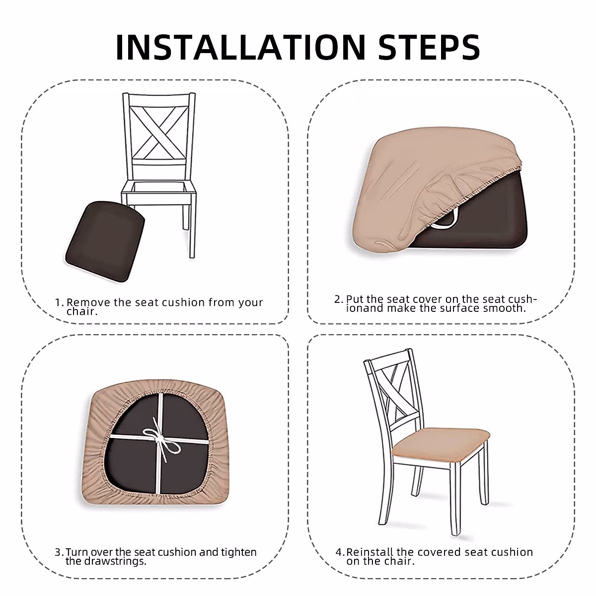 SHIRMDIY Set of 4 Removable Chair Seat Covers for Dining Room, Fall Pumpkins Stretchable Wedding Party Chair Slipcovers Cushion Protector Thanksgiving Leaf Furniture Decor, 16.9x16.9 Inches