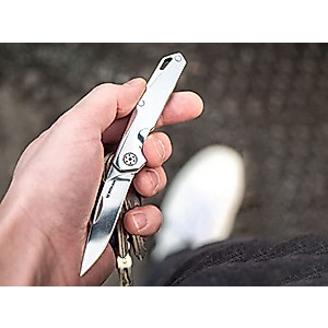 Boker Magnum Shiny EDC Pocket Knife - Small Multipurpose Folding Knife with 2.36 Inch, 8Cr13MoV Steel Blade and Stainless Steel Handle, Lightweight Everyday Carry (01SC086)