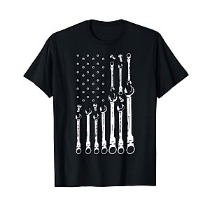 Mechanic Flag American Patriotic Flag Car Mechanic USA Flag T-Shirt