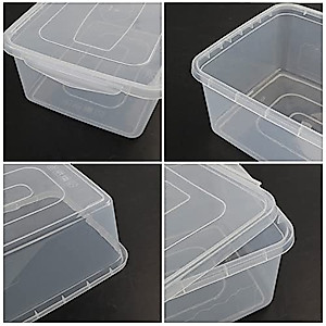 Callyne 4-Pack Clear Plastic Storage Box, Fridge Storage Containers with Lid, 14 L