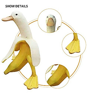 Banana Duck Sculpture, Whimsical Banana Duck Yard Art, Creative Banana Duck Art Statue Garden Yard Outdoor Decor (1 pc) 1